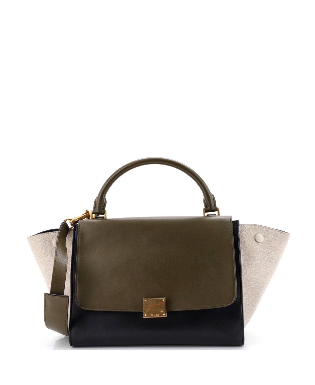 Click here for Pre-Owned Celine Small Tricolor Trapeze Bag Leathe... prices
