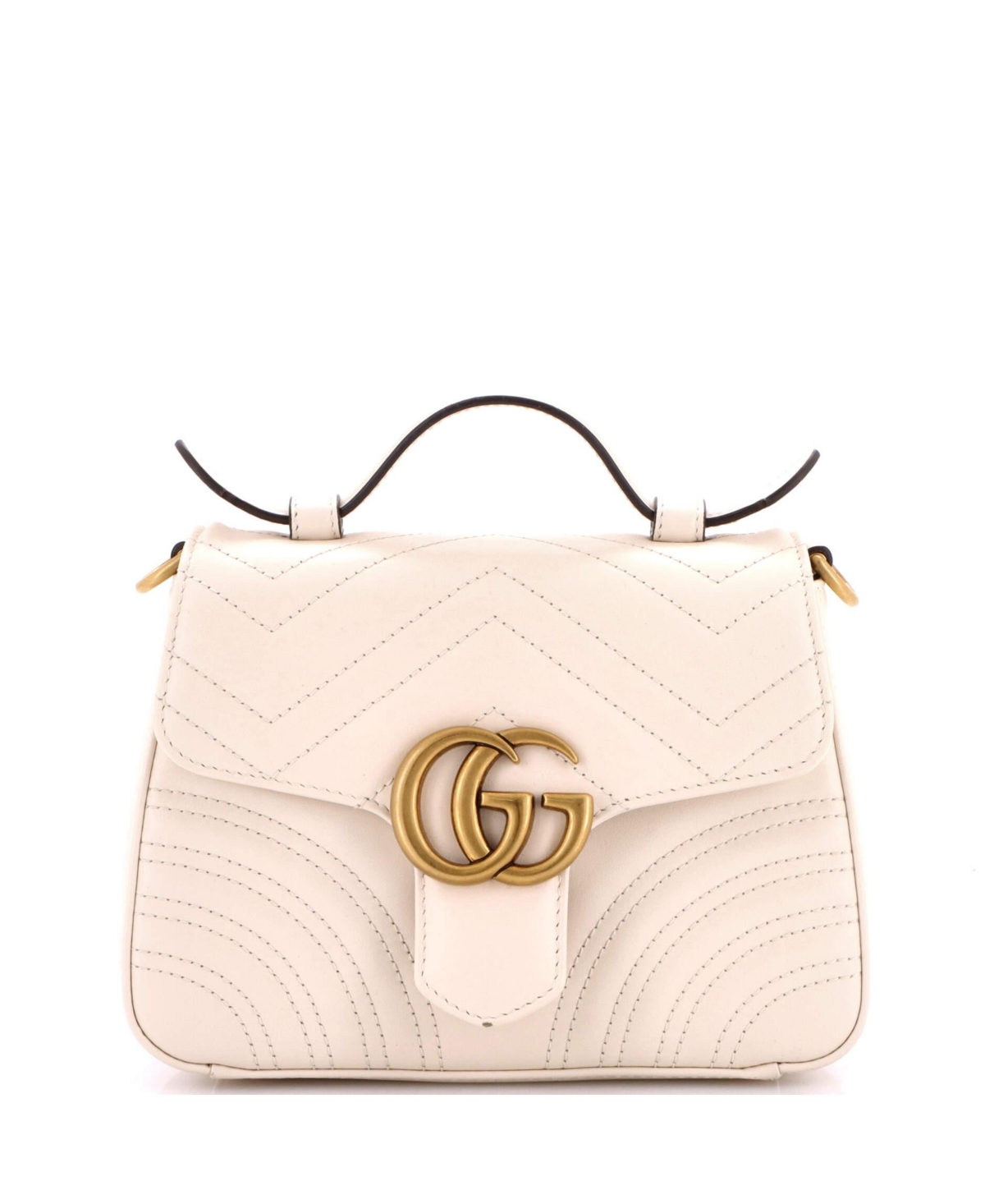 Click here for Pre-Owned Gucci Mini Gg Marmont Top Handle Flap Ba... prices