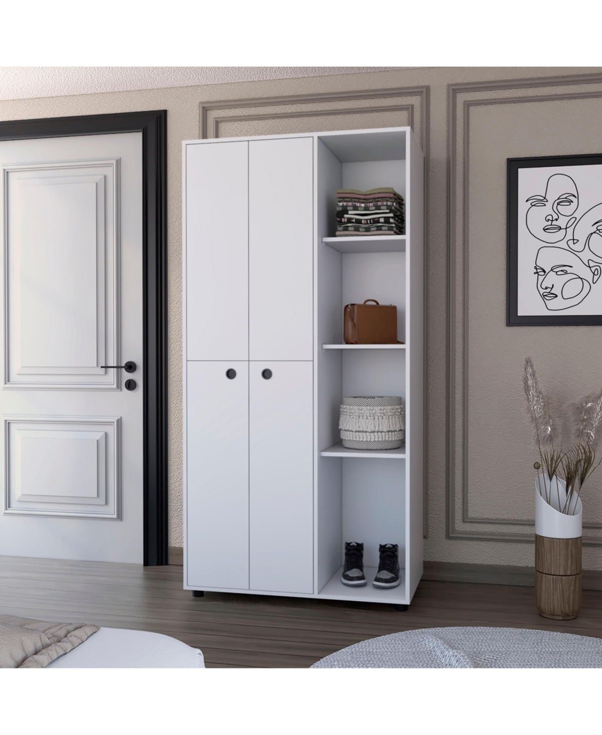 Click here for flynama Bethel Armoire Closet with 1 Drawer 2 Hang... prices
