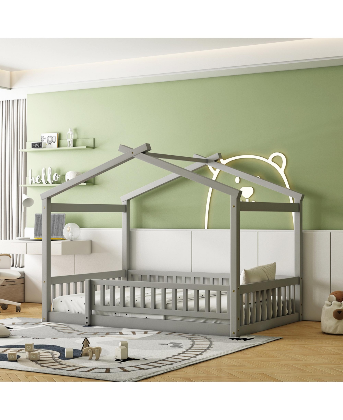 Click here for flynama Wood House Bed Fence prices