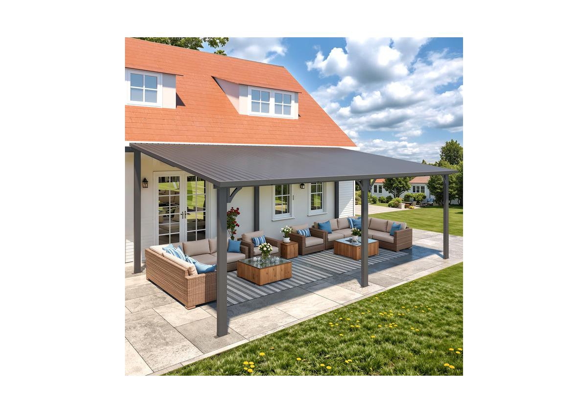 Click here for Aecojoy 20X12 Hardtop Gazebo Outdoor Pergola Lean... prices