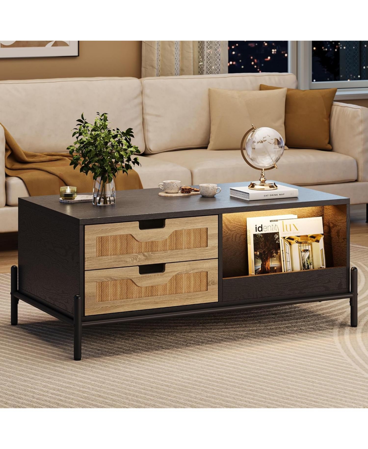 Click here for gaomon Wooden Coffee Table  Modern Farmhouse Style... prices