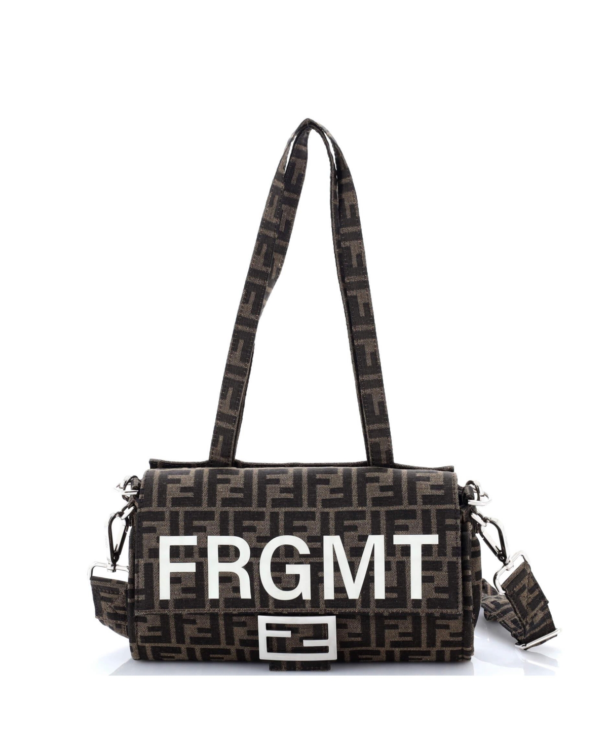Click here for Pre-Owned Fendi x Frgmt Foldable Baguette Bag Zucc... prices