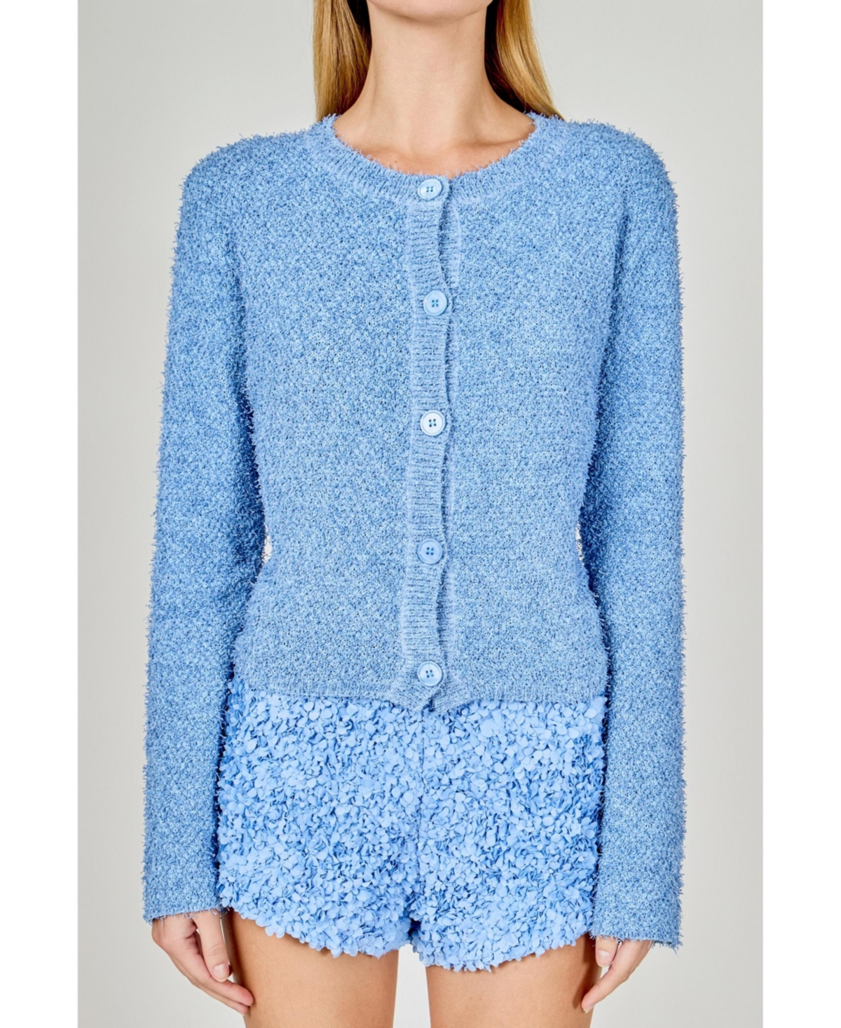 Click here for endless rose Womens Textured Buttoned Sweater Card... prices