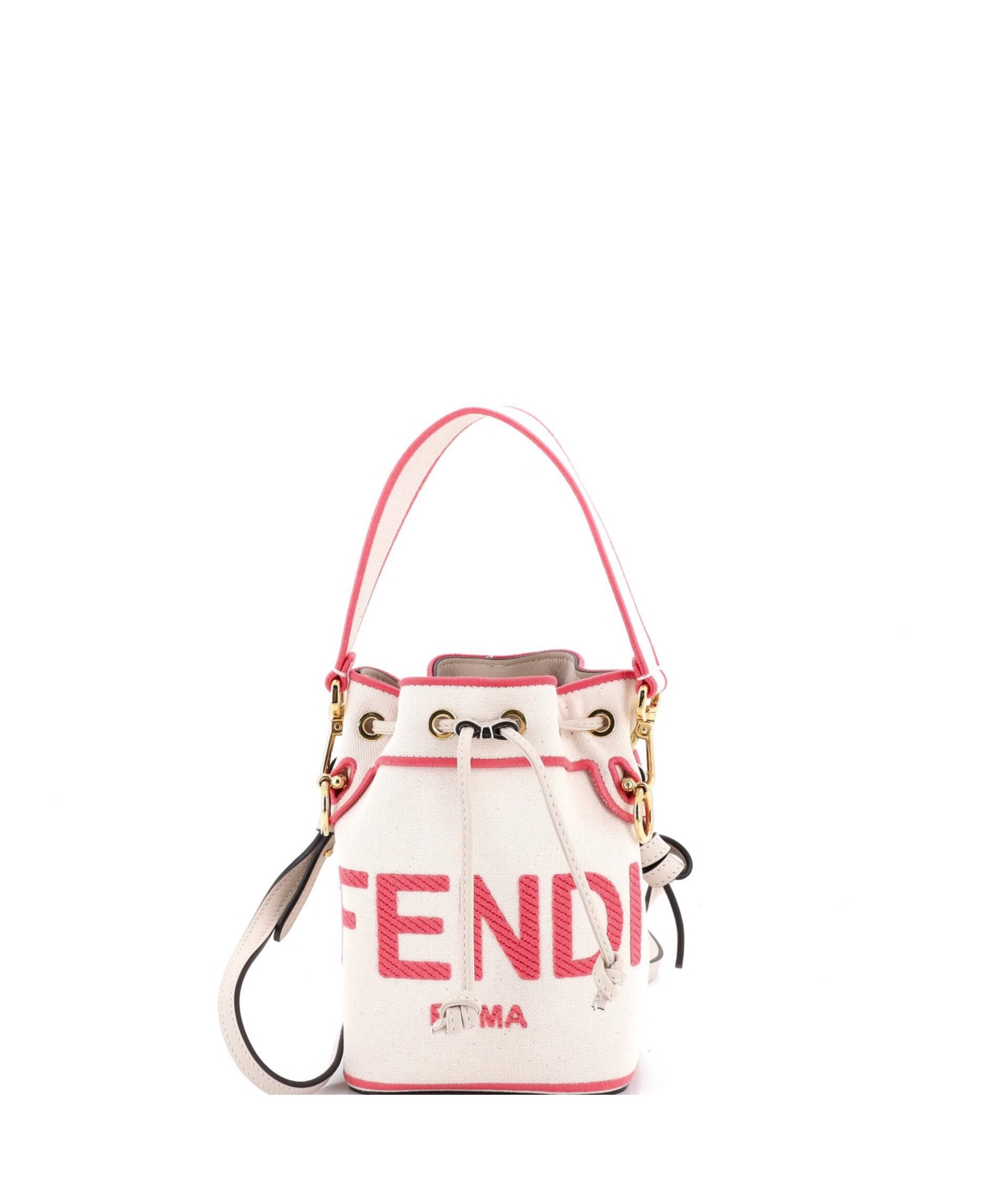 Click here for Pre-Owned Fendi Mini Logo Mon Tresor Bucket Bag Em... prices