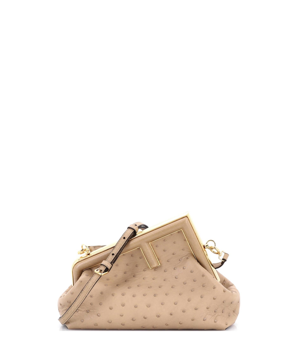 Click here for Pre-Owned Fendi Small First Bag Ostrich - Brown prices