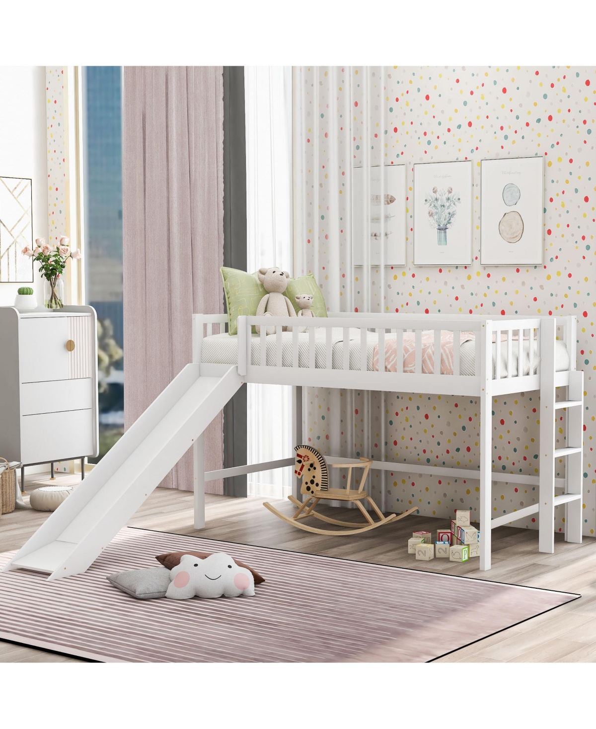 Click here for flynama Low Loft Bed With Ladder And Slide Pine Wo... prices