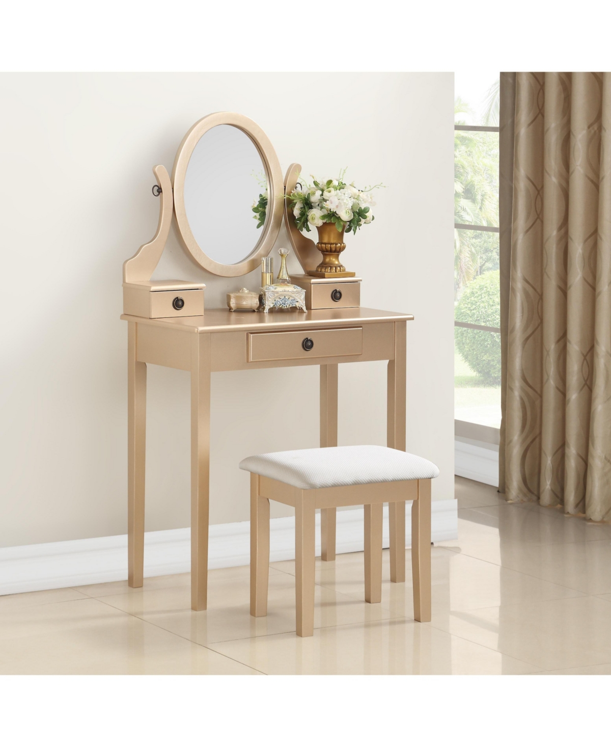 Click here for Flynama Chic Standard Vanity Table with Basic Stan... prices
