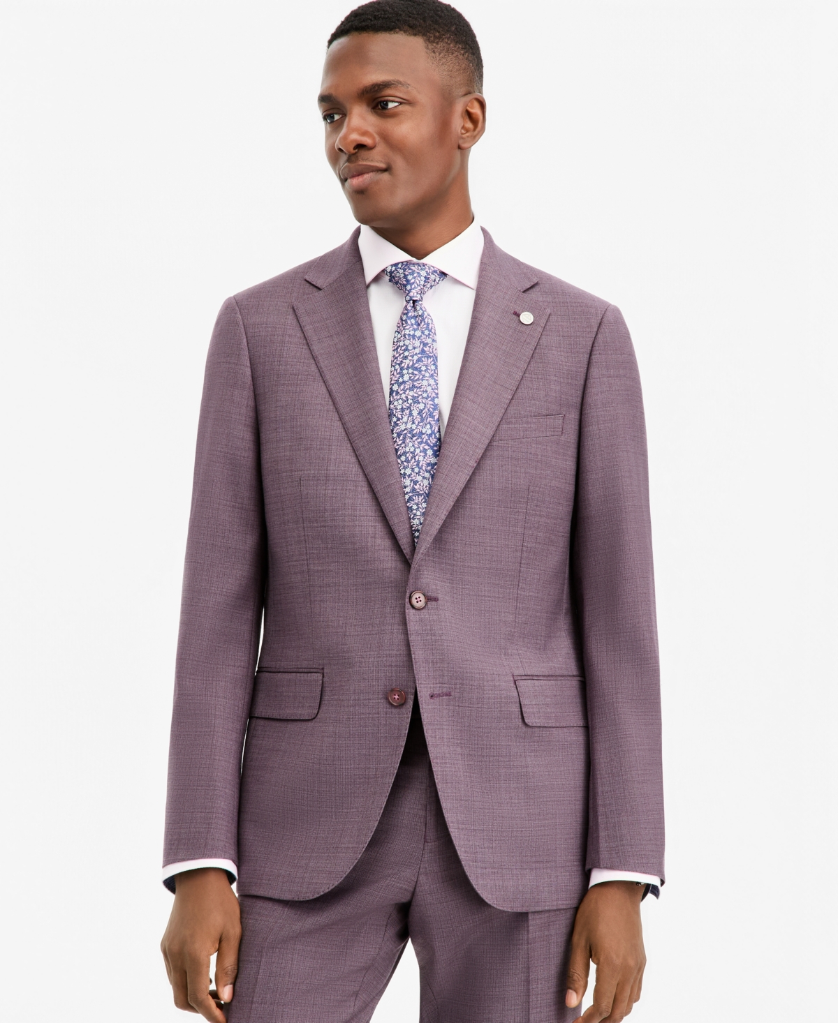 Click here for Ted by Ted Baker Mens Modern-Fit Purple Solid Suit... prices