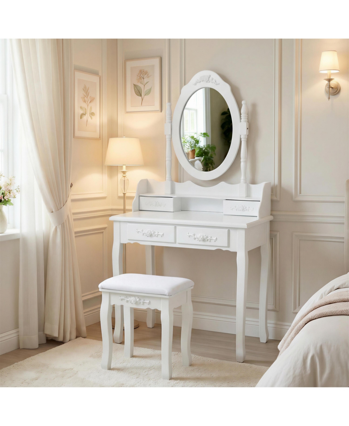 Click here for Flynama Princess Vanity Desk Set with 360 Rotating... prices