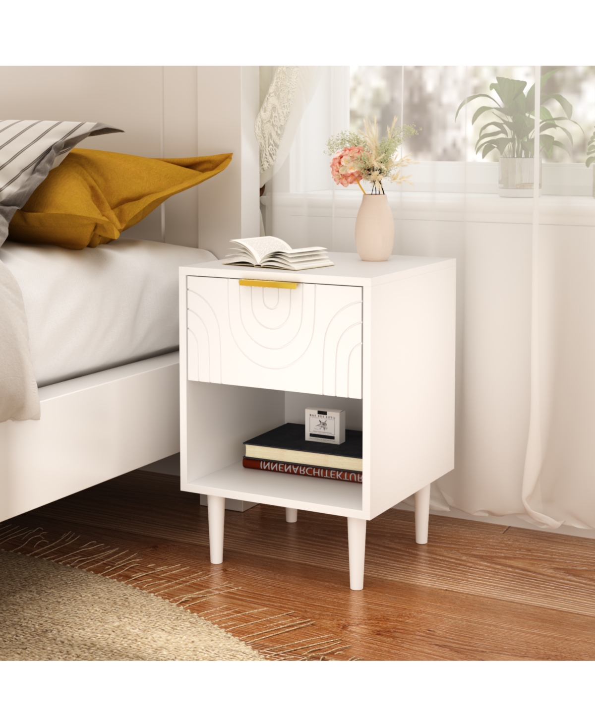 Click here for Flynama Modern Nightstand with Storage Space and L... prices