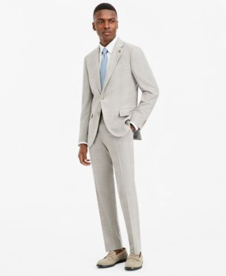 Click here for Ted By Ted Baker Mens Modern Fit Gray Plaid Suit S... prices