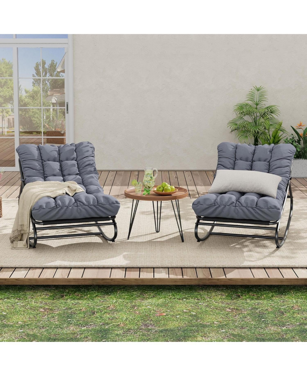 Click here for gaomon 2Pcs Indoor/Outdoor Rocking Papasan Chairs... prices