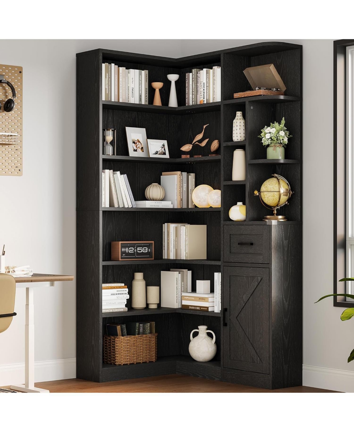 Click here for 74" Tall Corner Bookshelf - l-Shaped Bookcase... prices
