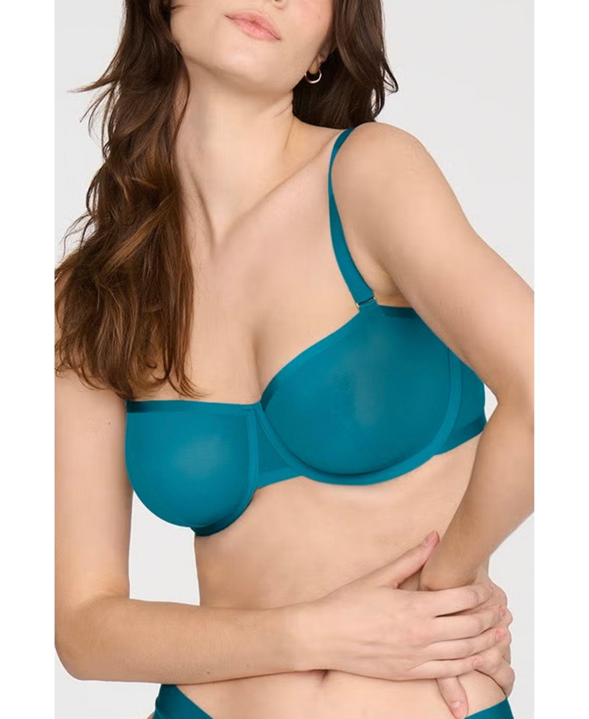Click here for Cuup Womens The Balconette - Mesh Bra - Turquoise prices