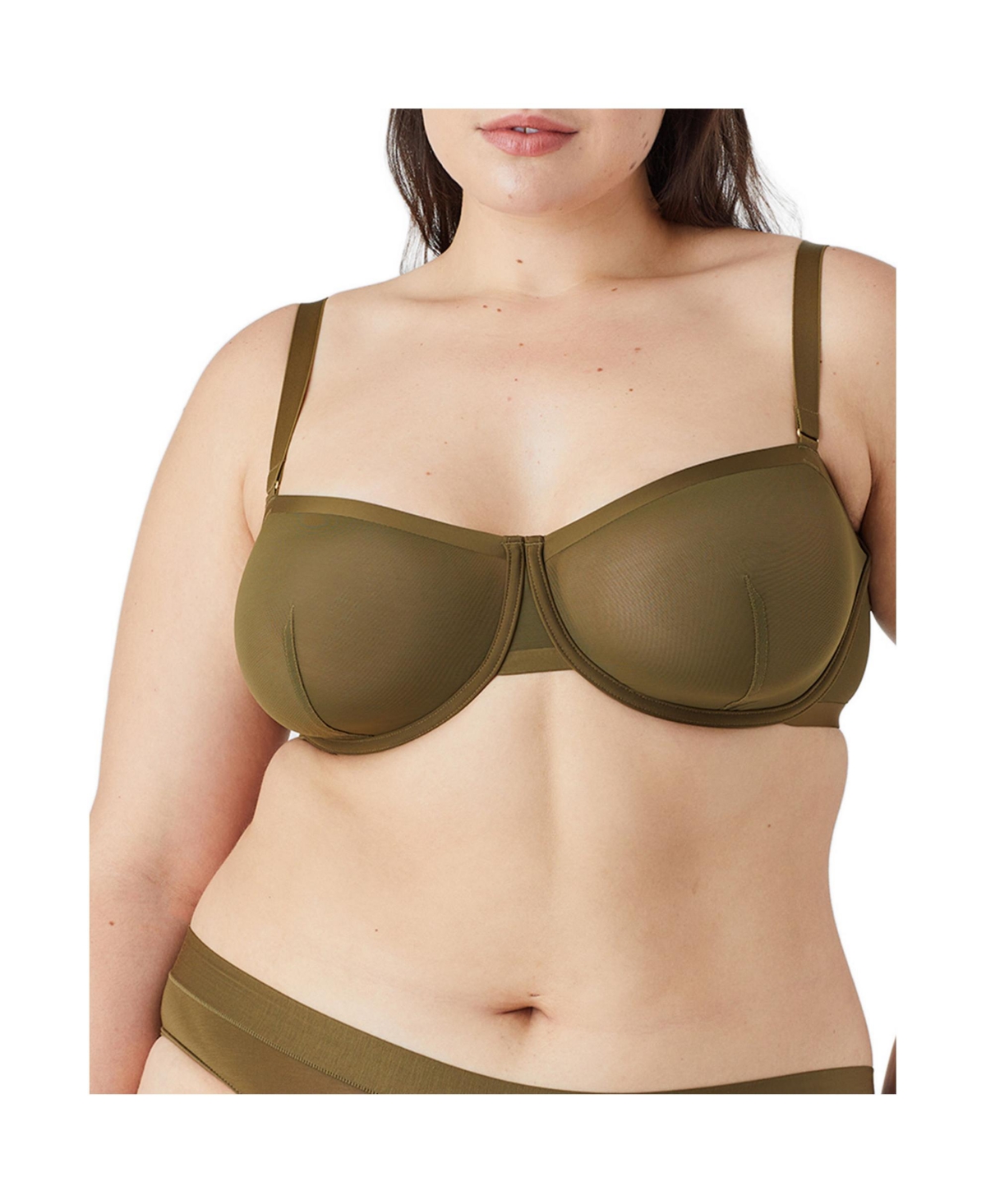 Click here for Cuup Womens The Balconette - Mesh Bra - Moss prices