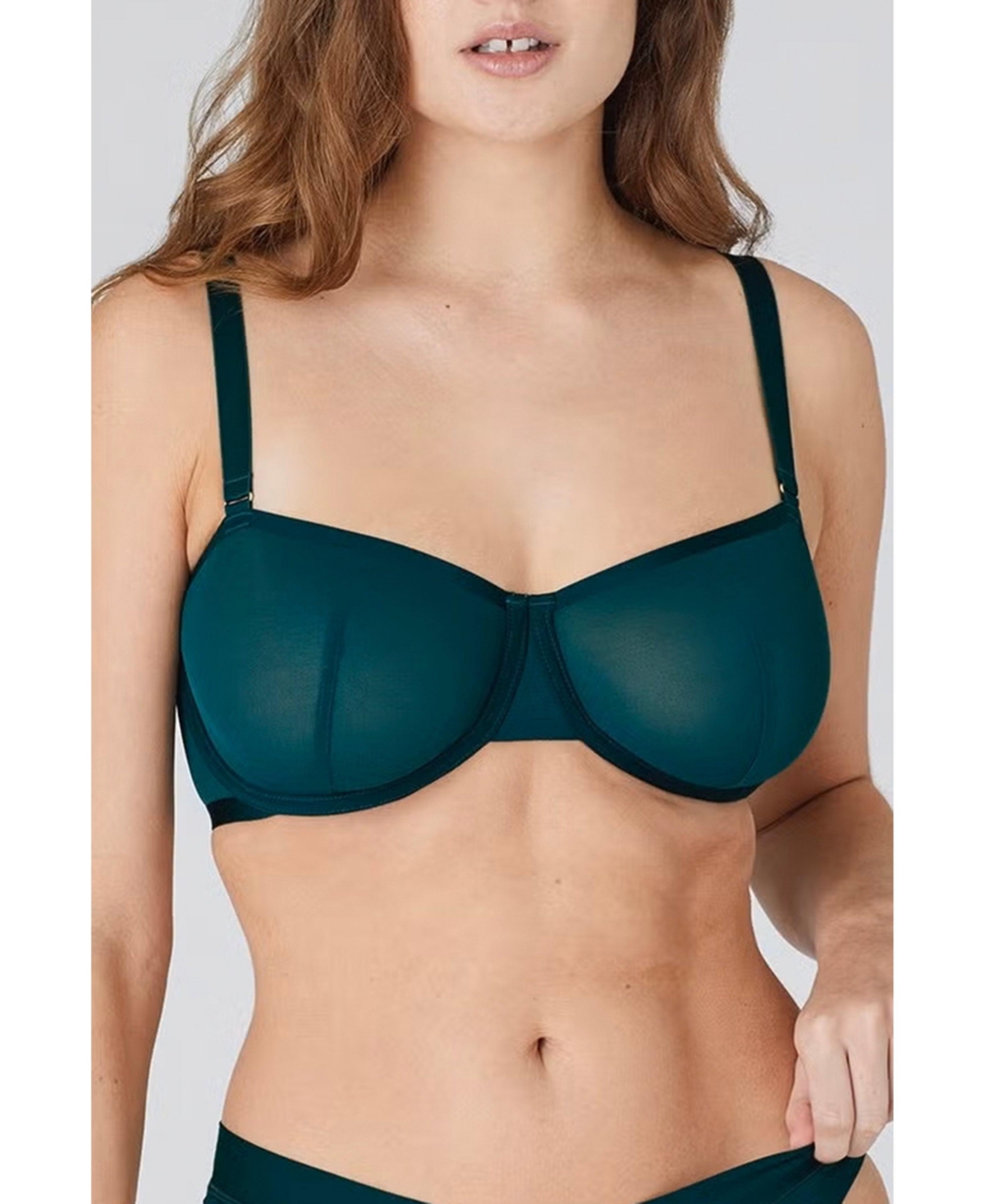 Click here for Cuup Womens The Balconette - Mesh Bra - Serpentine prices