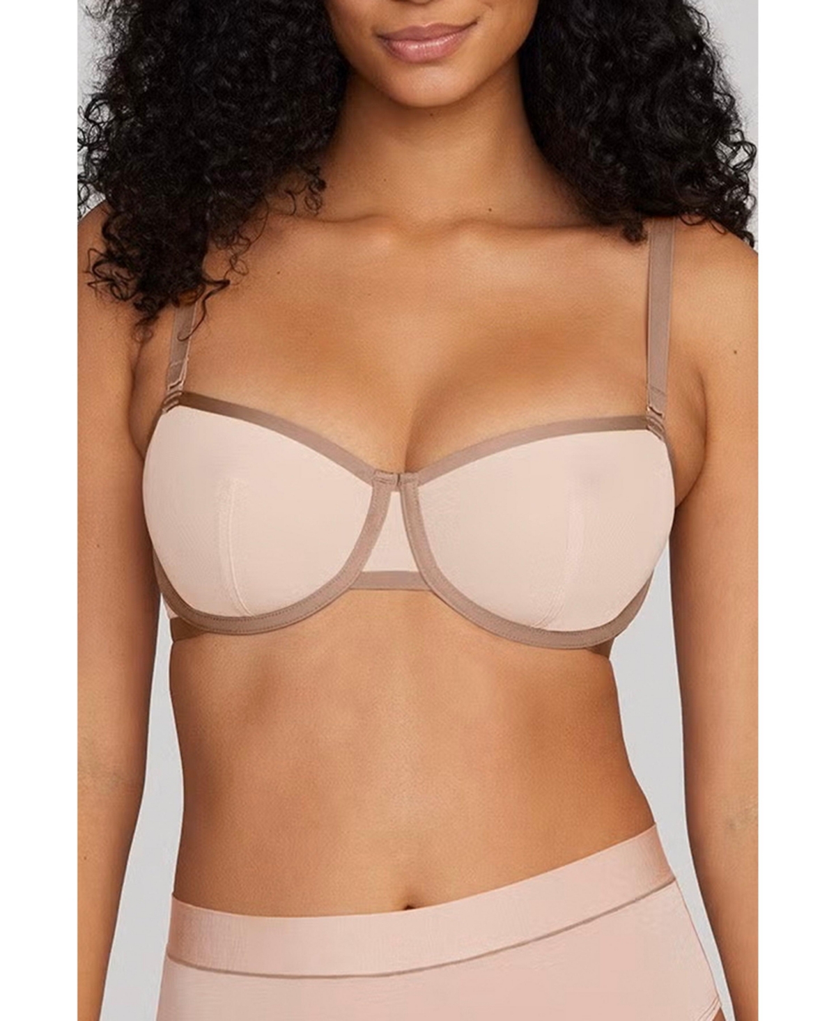Click here for Cuup Womens The Balconette - Mesh Bra - Sand taupe prices