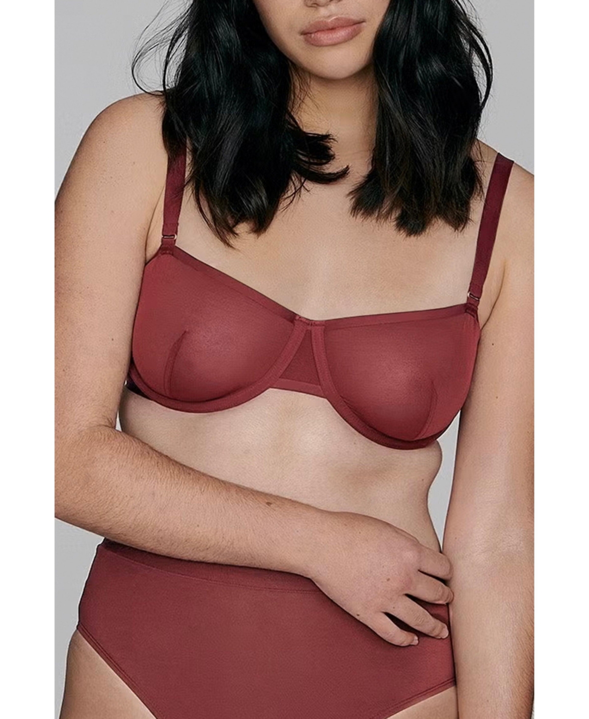 Click here for Cuup Womens The Balconette - Mesh Bra - Begonia prices