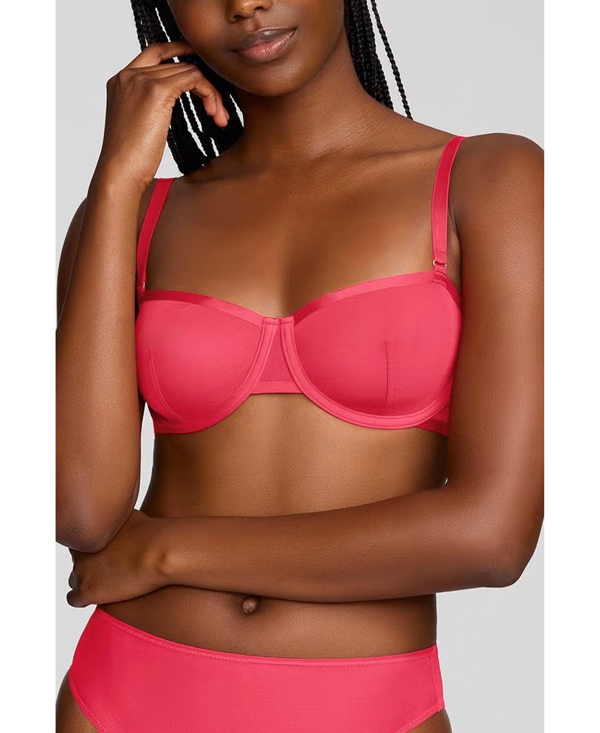 Click here for Cuup Womens The Balconette - Mesh Bra - Azalea prices