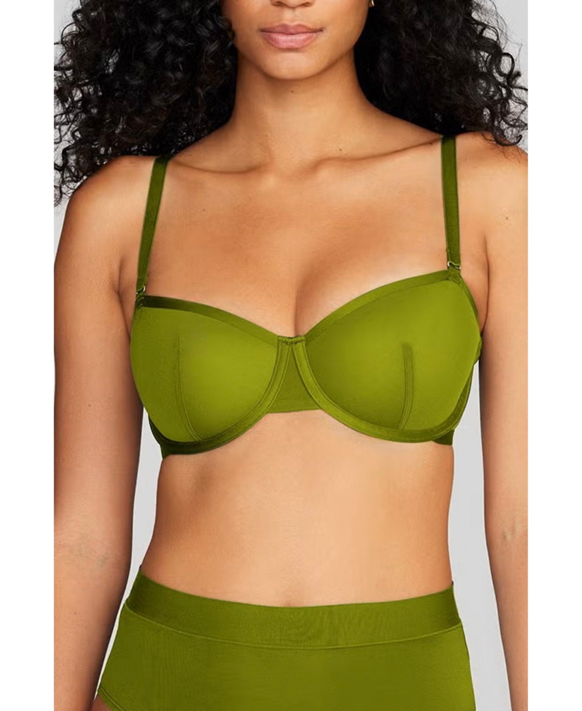 Click here for Cuup Womens The Balconette - Mesh Bra - Leaf prices