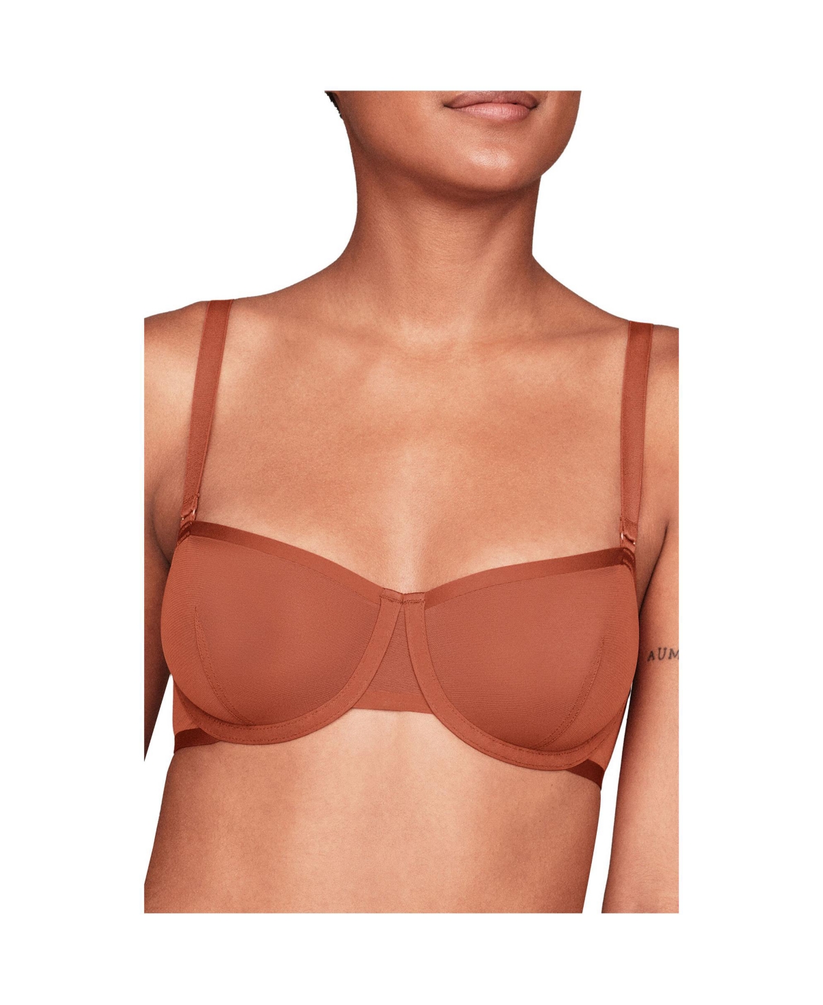 Click here for Cuup Womens The Balconette - Mesh Bra - Clay prices