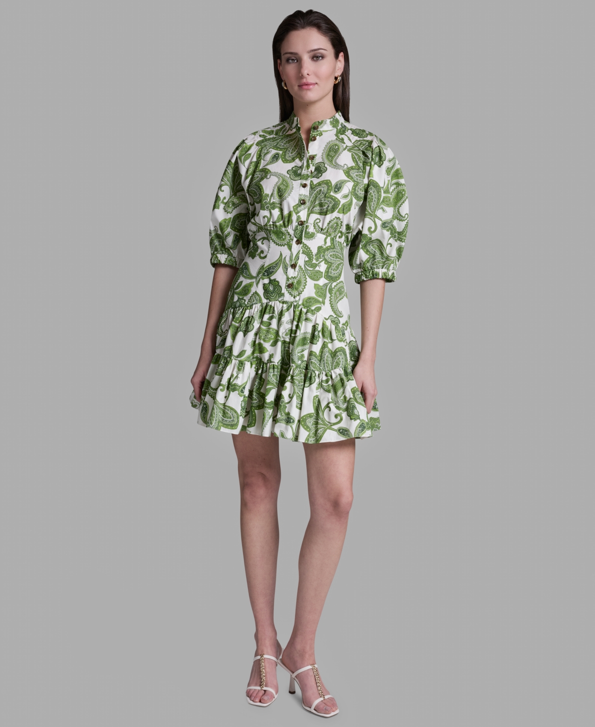 Click here for Bcbg Womens Paisley Print Puff-Sleeve Dress - Citr... prices