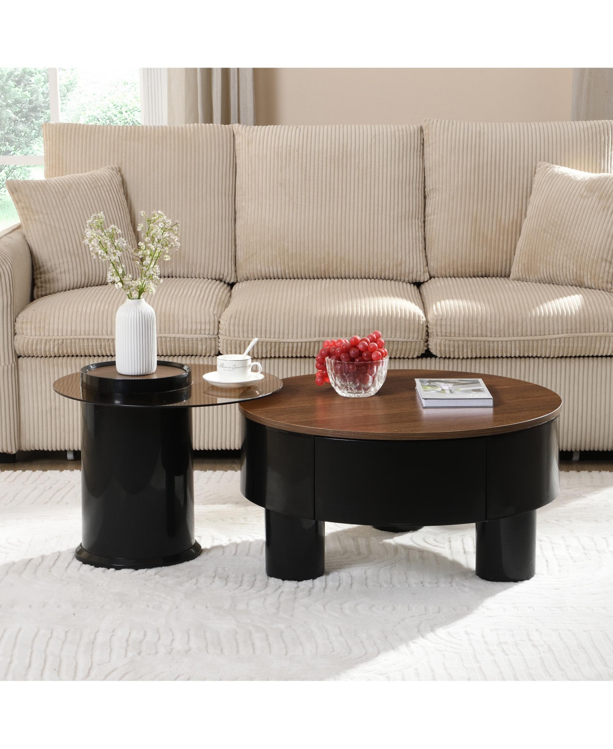 Click here for Rainsken Round Nesting Coffee Table Set of 2 - Cen... prices