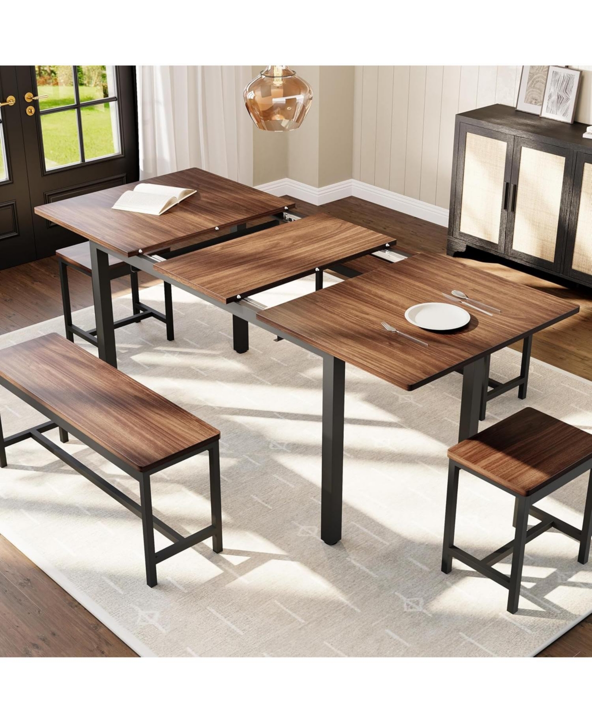 Click here for gaomon 63" Extendable Dining Table Set  Inclu... prices