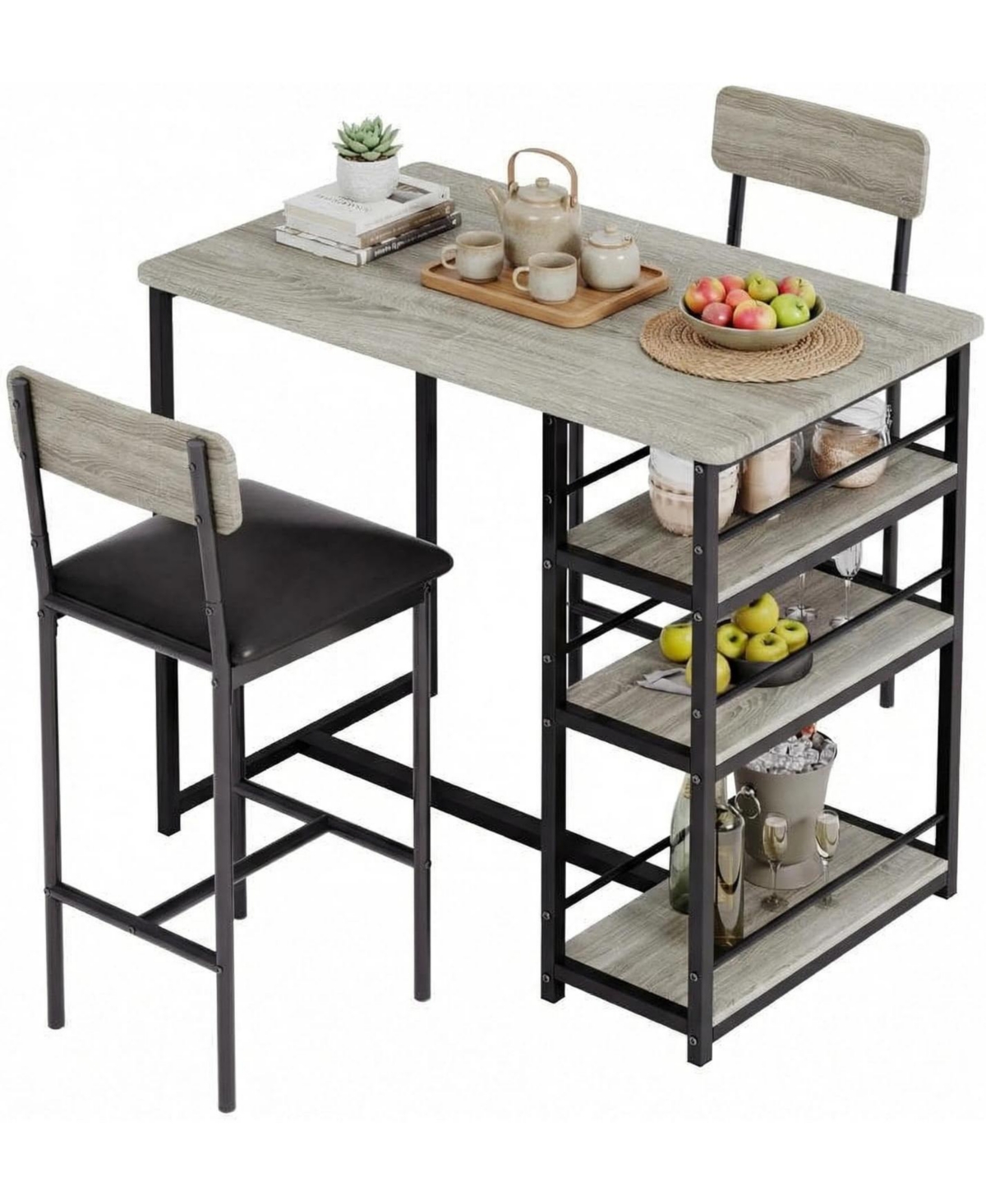 Click here for gaomon 3-Piece Bar Table Set  Dining Table & 2 Cus... prices