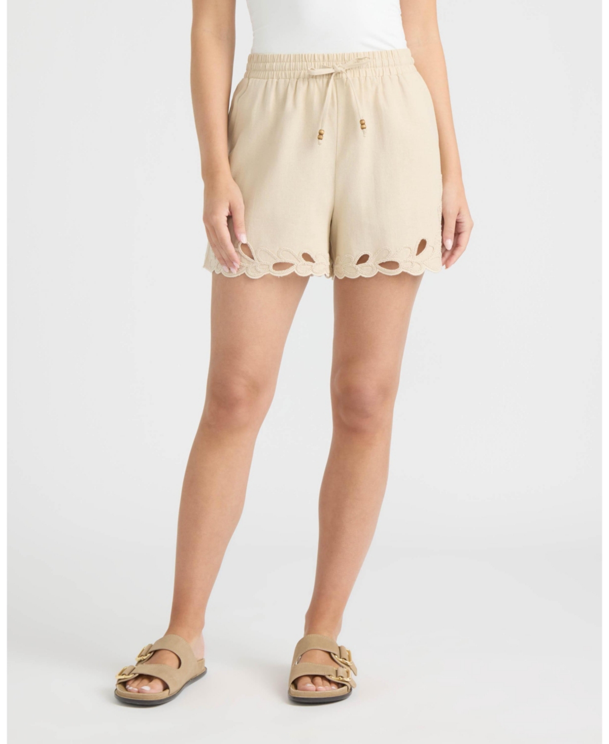 Click here for Ellen Tracy Womens Shorts with Embroidered Hem - L... prices