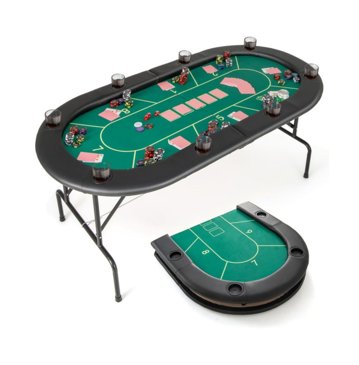 Click here for Hongge Foldable Poker Table with 8 Cup Holders - G... prices