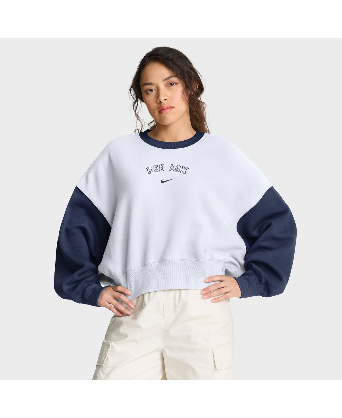 Click here for Nike Womens White/Navy Boston Red Sox Oversized Hi... prices