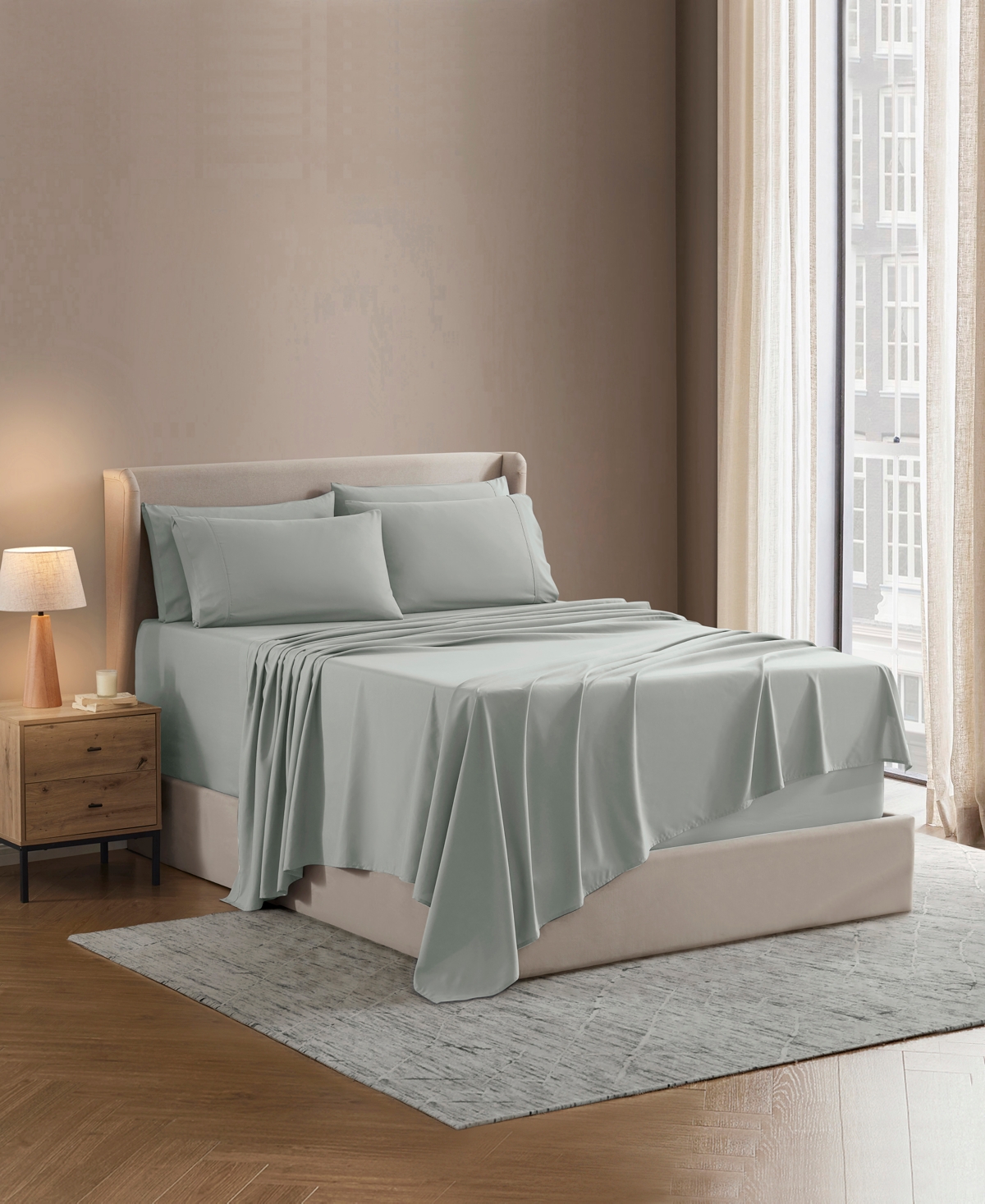 Nestl Extra Deep Pocket 7-Pc. Sheet Set  King Split - Sage Olive Green