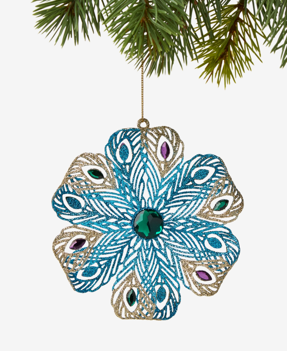Click here for Holiday Lane Opulence Peacock Snowflake Ornament... prices