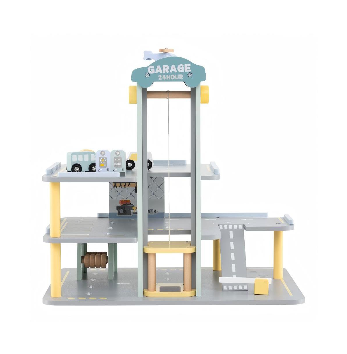 Click here for Hongge Parking Garage Playset with 4 Cars and Heli... prices