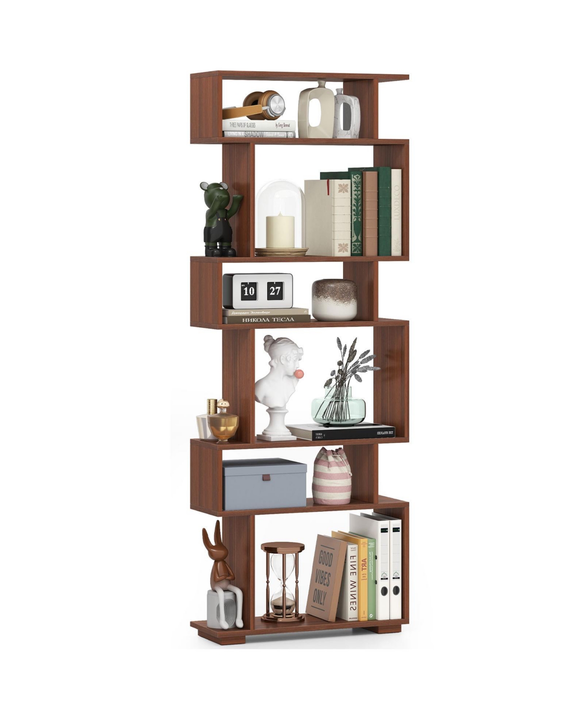 Click here for Sugift 6-Tier Geometric Bookshelf with 2 Anti-Tipp... prices