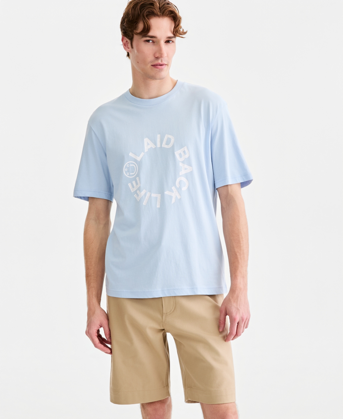 Click here for Hugo by Hugo Boss Mens Norizom T-Shirt - Open Blue prices