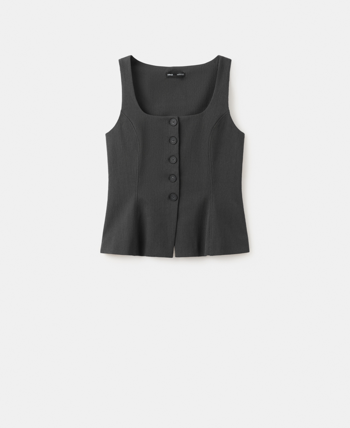 Click here for Mango Womens Peplum Buttoned Vest - Grey prices