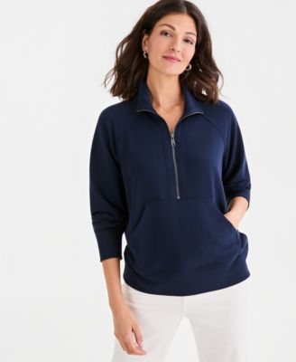 Click here for Style Co Womens Luxsoft French Terry Half Zip Swea... prices