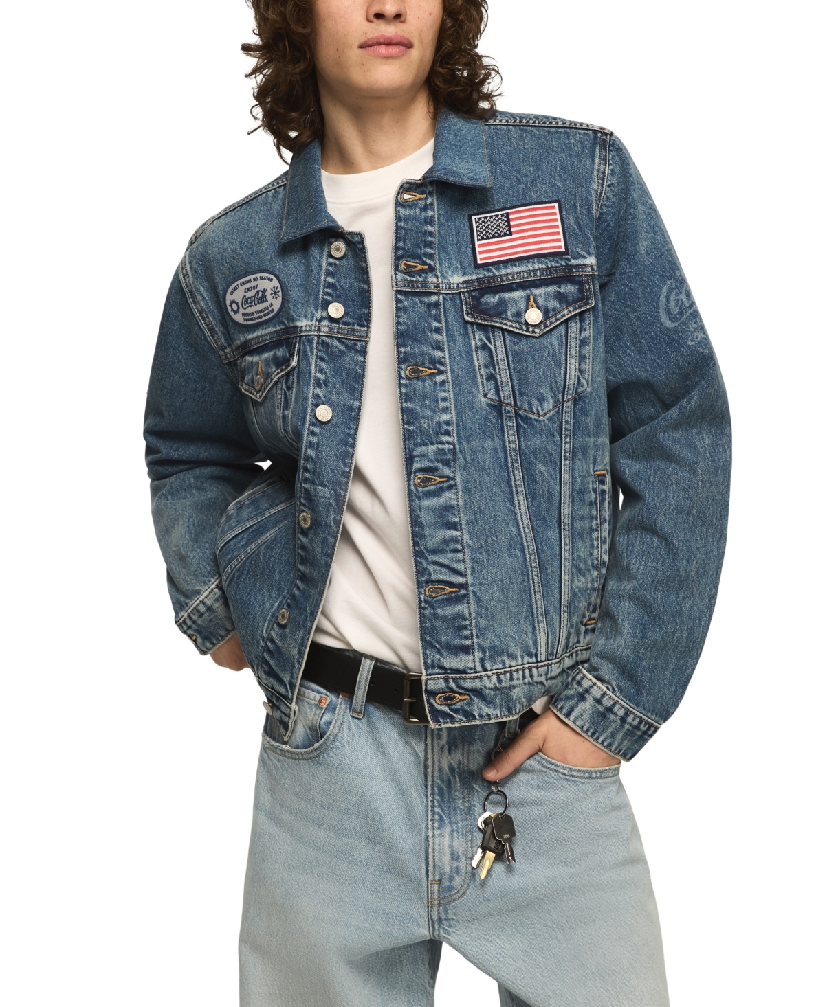 Click here for Lucky Brand Mens Coca Cola Denim Trucker Jacket -... prices