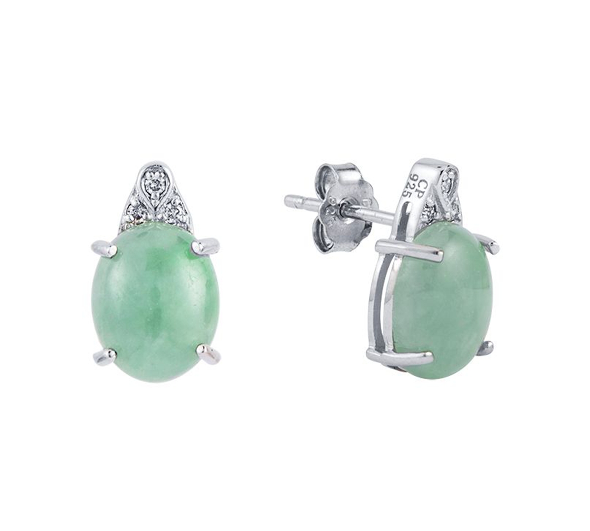 Click here for Macys Green Jade and Diamond (1/20 ct. t.w.) Earri... prices