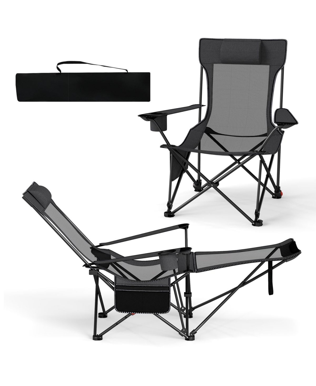 Click here for Gymax 2PCS Camping Lounge Chair w/Detachable Footr... prices