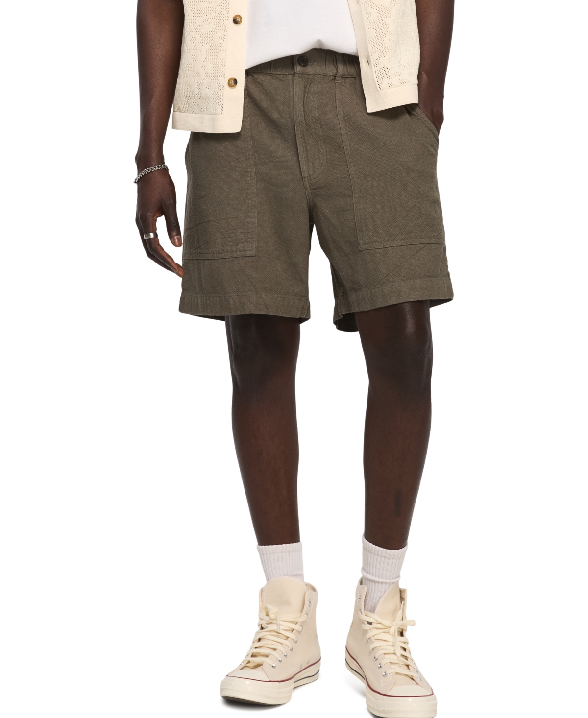 Click here for Lucky Brand Mens 9 Textured Casual Shorts - Dusty... prices