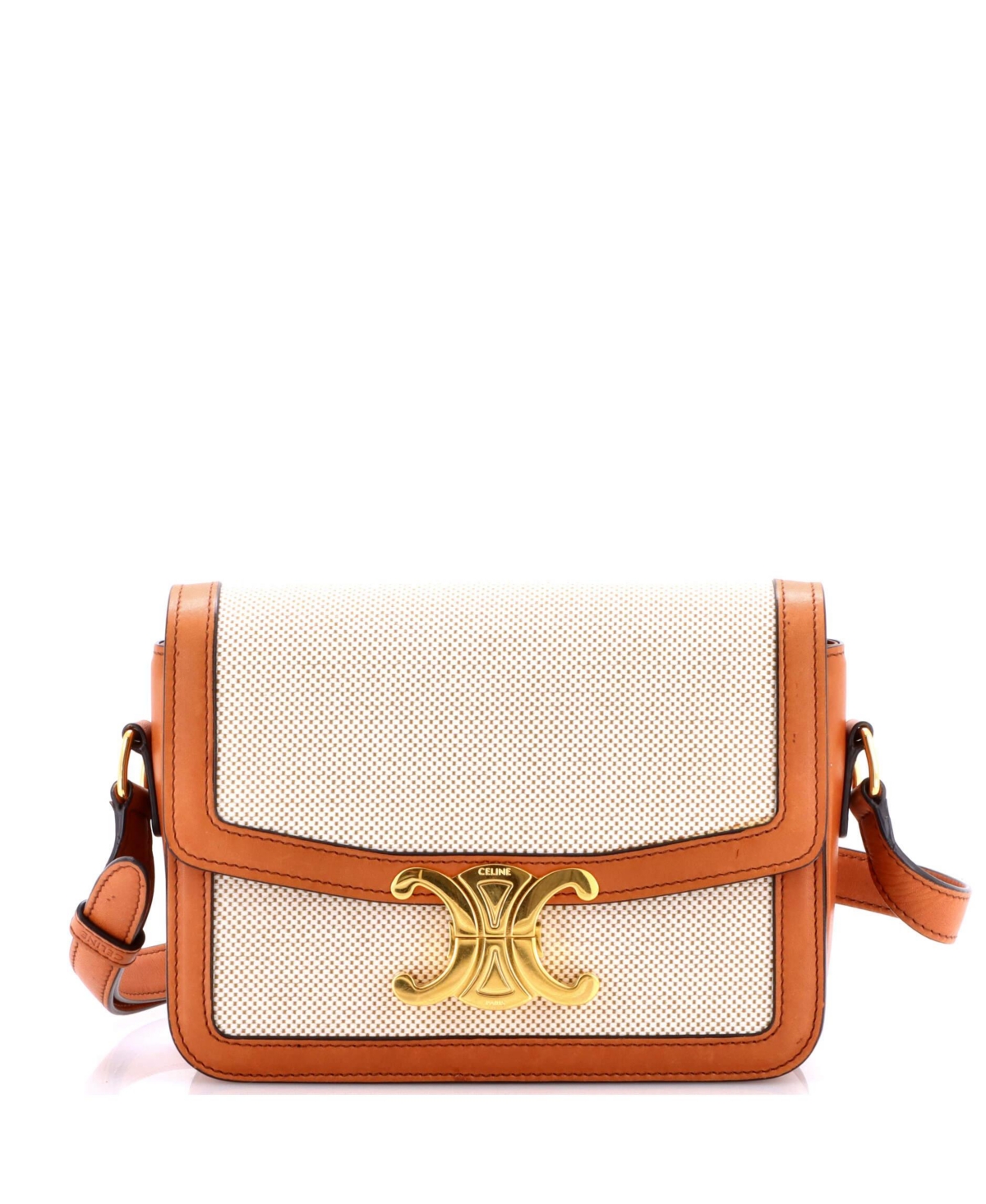 Click here for Pre-Owned Celine Teen Triomphe Shoulder Bag Canvas... prices