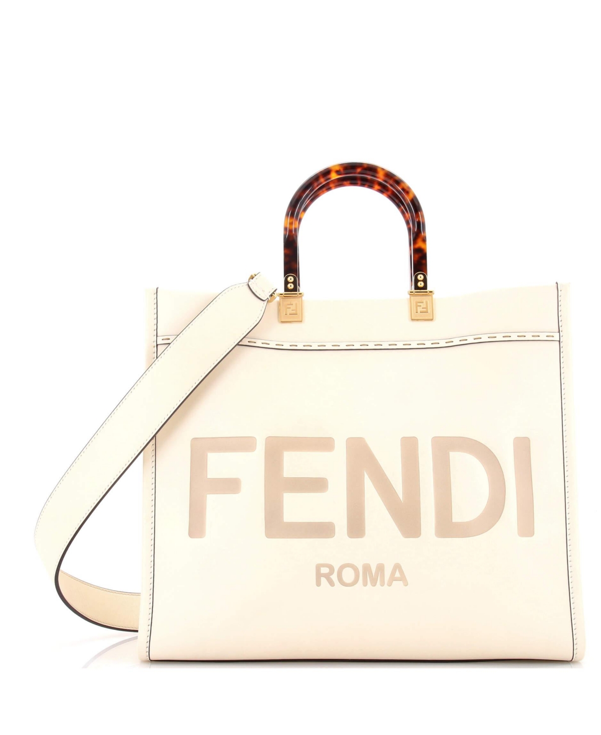 Click here for Pre-Owned Fendi Medium Sunshine Shopper Tote Leath... prices