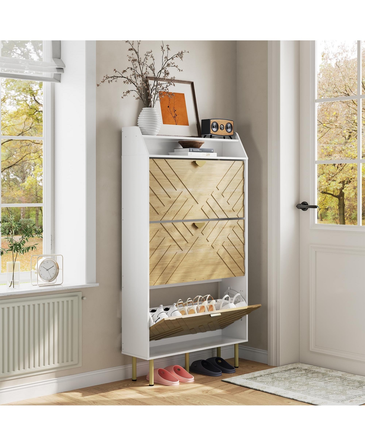 Click here for Homfan Shoe Cabinet with 3 Flip Drawers  Hidden Sh... prices