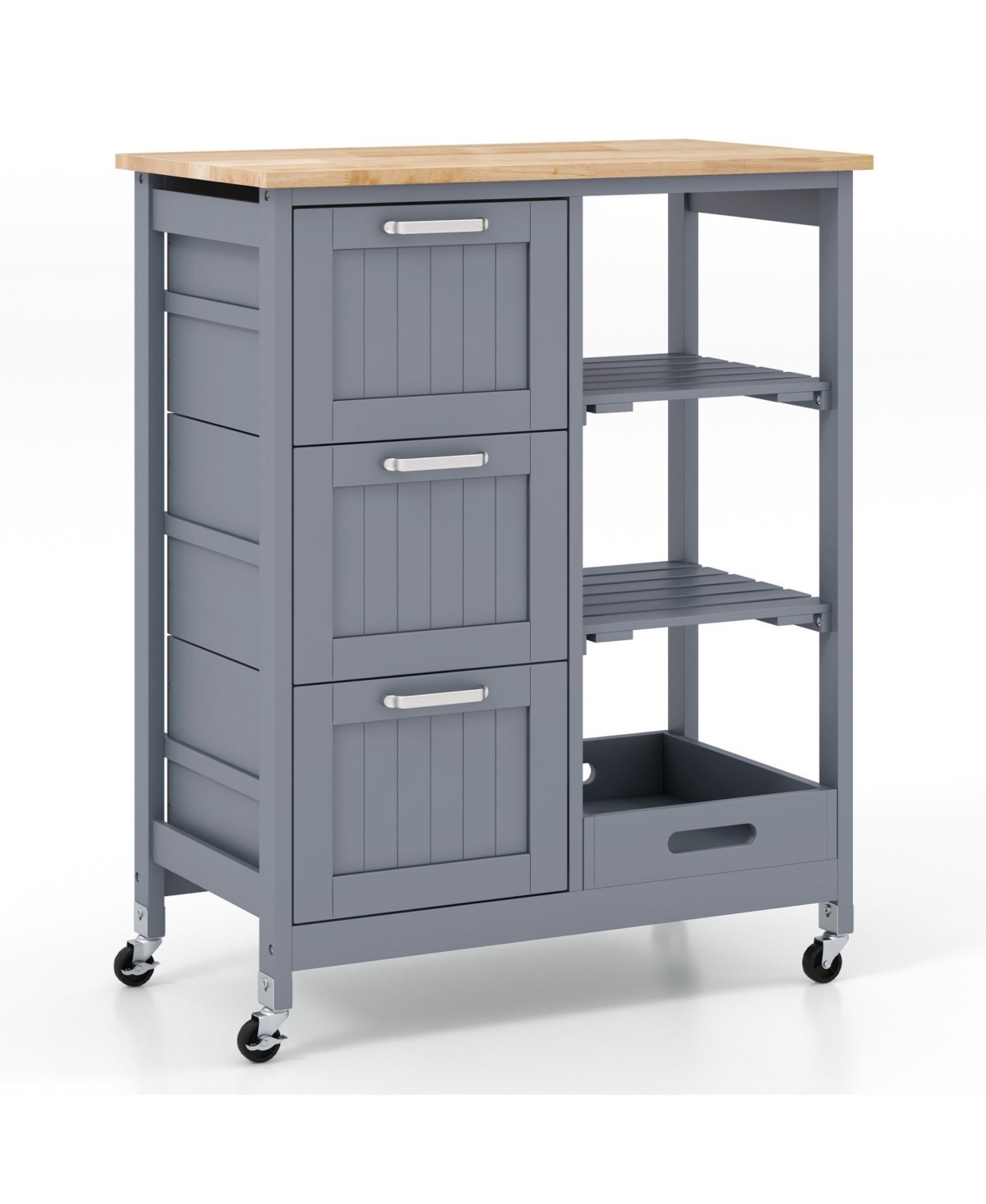 Click here for Sugift Kitchen Island Cart with Wood Top Drawers a... prices