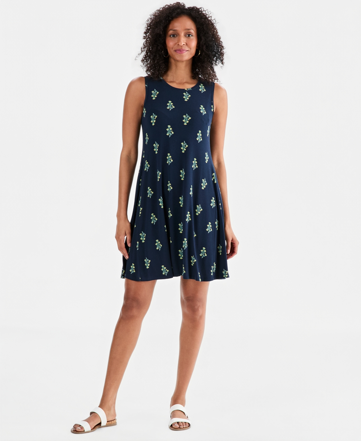 Click here for Style & Co Womens Printed Sleeveless Knit Dress  M... prices