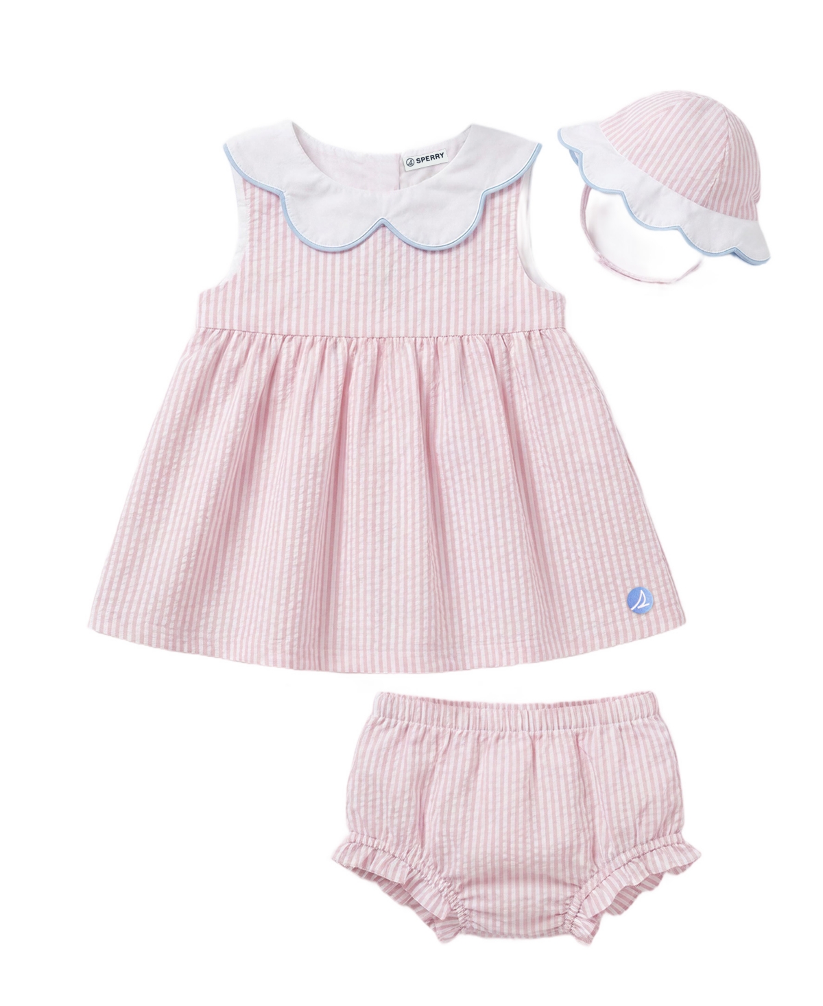 Click here for Sperry Baby Girls Striped Dress  Bloomers and Hat... prices